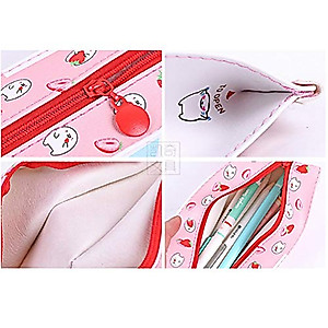 8 Colors,Large Capacity Cute Milk Carton Pencil Cases Box Cosmetic Bag with Zipper by Warmword (Pink)