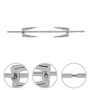 Kitchen Grill Fork Stainless Steel Rotating Air Fryer Fork Air Fryer Supplies Roast Fork for BBQ Cooking Meat Spit Rods (34.2 X 6 cm)