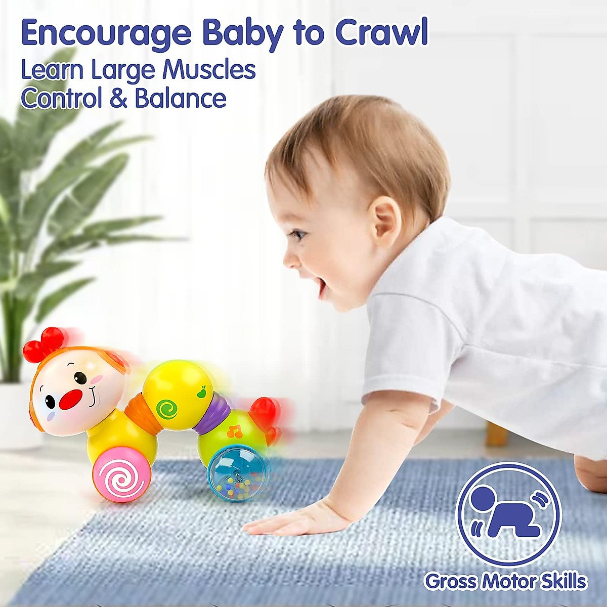 1 Year Old Girl Gifts Baby Toys 6-12 Months+ Press & Go Music Light Toys for 1 Year Old Girl, Toys for 1 + Year Old Girl Boy Baby Toys 12-18 Months Baby Toys 6 to 12 Months Toys for 1 Year Old Boy