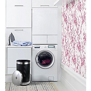 Matte Black & Polished Stainless Steel Laundry Bin & Hamper | Ventilated Stainless Steel Clothes Basket With Polished Lid | Life Time Warranty