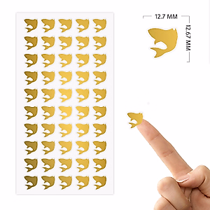 ARK Creation 50 Wedding Meal Stickers for Place Cards - Place Card Menu Choices - Wedding Meal Choice Stickers (Gold, Fish)