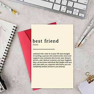 mmuue Funny Best Friend Birthday Card for Women Men, Happy Birthday Gifts for Best Friend Bestie, Sweet Friendship Thank you Card for Him Her