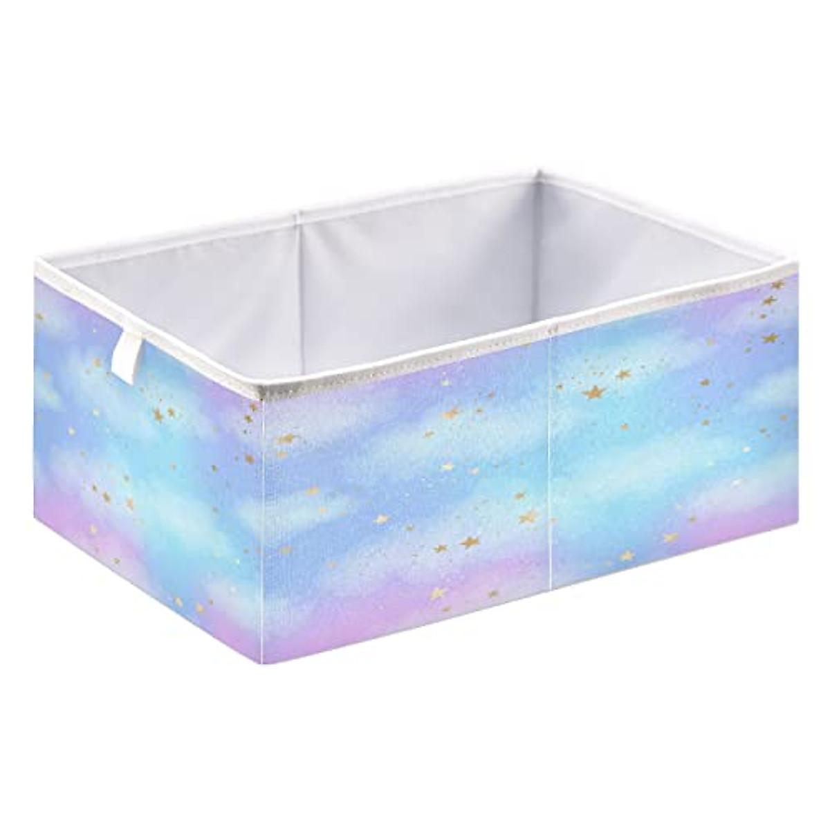 Kigai Stars and Clouds Open Home Storage Bins for Home Organization and Storage, Collapsible Closet Storage Bins, 15.75"L x 10.63"W x 6.96"H