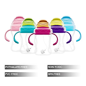 PandaEar Baby Straw Sippy Cup, Toddler Trainer Straw Cup with Handles for Babies & Toddler 6 Month+, 9 oz, No Spill Design