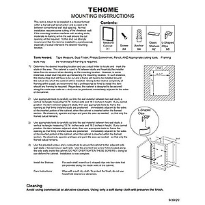 TEHOME Black Metal Framed Recessed Bathroom Medicine Cabinet with Mirror Rectangle Beveled Vanity Mirrors for Wall 16 x 24 inches