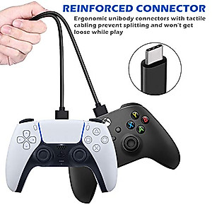 BATSOEASY USB C Charging Cable Compatible with PS5 Controller, 2 Pack 10Ft Fast Charging USB Type C Charger Cord Compatible with Playstation 5 PS5 Dual Sense, Xbox Series X/Series S Controllers