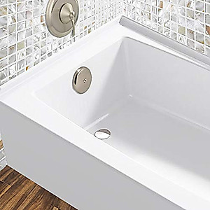 Eastman Single Hole Overflow Face Plate with Brass Screw, PVD Brushed Nickel, 35202