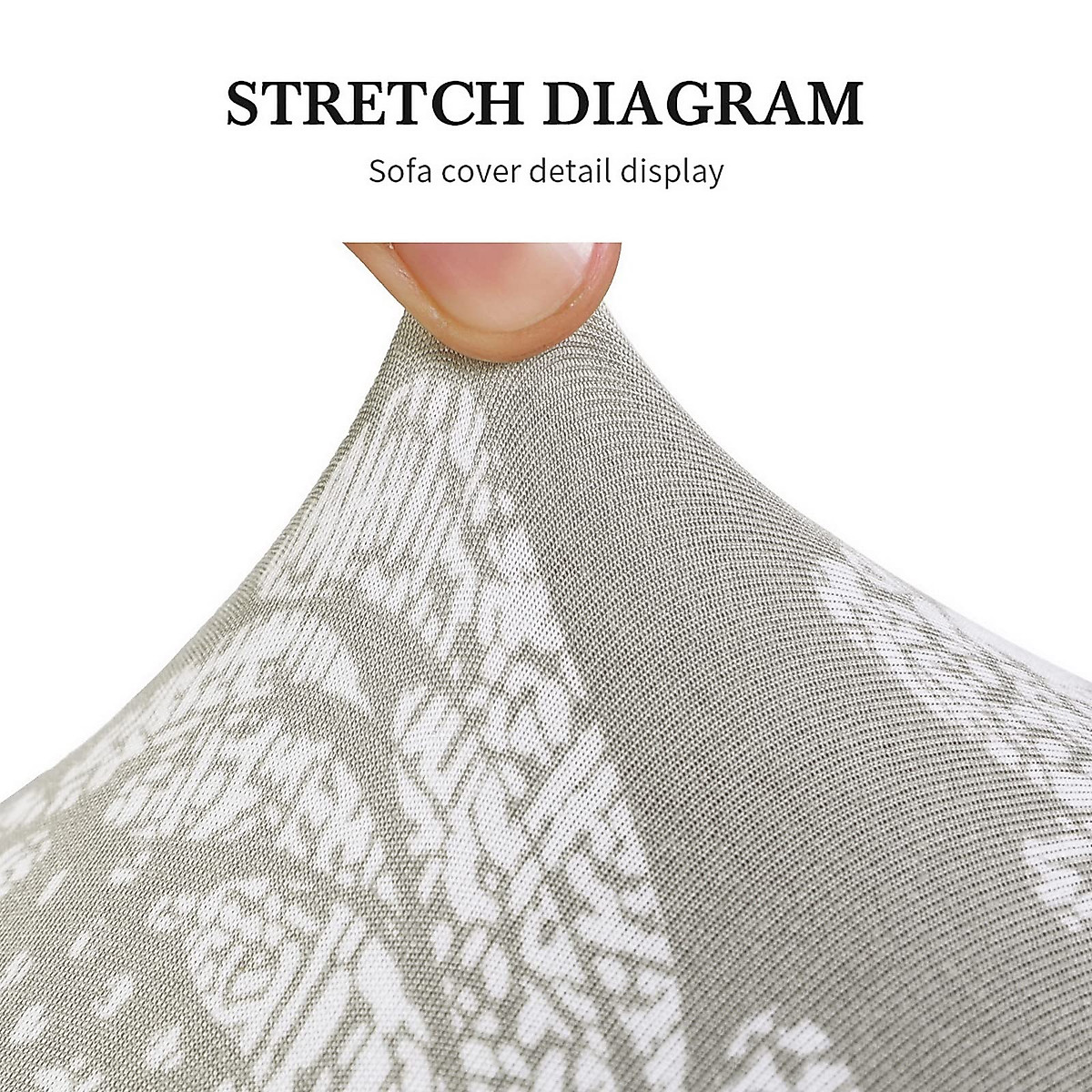 SearchI Brown Flower Stretch Dining Bench Cover, Washable, Protective, Durable Bench Seat Covers for Dining Room, Living Room, Kitchen