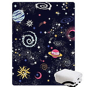 Wucidici Planet Throw Blanket Lightweight Soft Cozy Moon Blanket for Couch Sofa Bed 50"x 60"