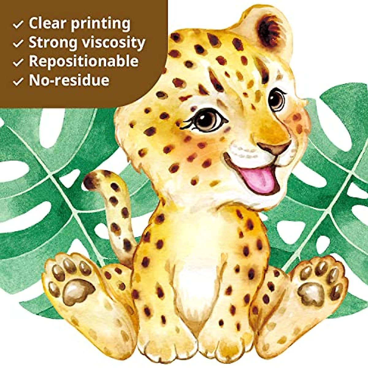 DECOWALL DSL-8067 Baby Jungle Animals Wall Stickers Decals Kids Nursery décor Baby Safari Boys Room Art Wallpaper Girl Decorations Elephant Lion Playroom Giraffe Bedroom