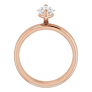 Solid Gold Engagement Ring Set for Women, Handmade 5 Carats Marquise Cut Moissanite Solitaire Ring Set Diamond Wedding Bridal Ring Anniversary Propose Gifts Her, 10K/14K/18K, 925 Silver