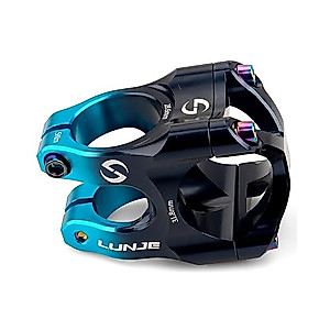 Bike Stem 31.8 * 35mm Short Gradient Bicycle Handlebars Riser Lightweight CNC Aluminum 28.6 for Mountain Bike Enduro Trail AM XC (Black Gradient Red)