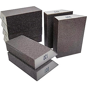 M-jump 8 Pack Single Sanding Sponge Kit- 60/80/120/220- Coarse Medium Fine Grit,Washable and Reusable Sanding Blocks for Wood-Working Sanding Metal Polishing