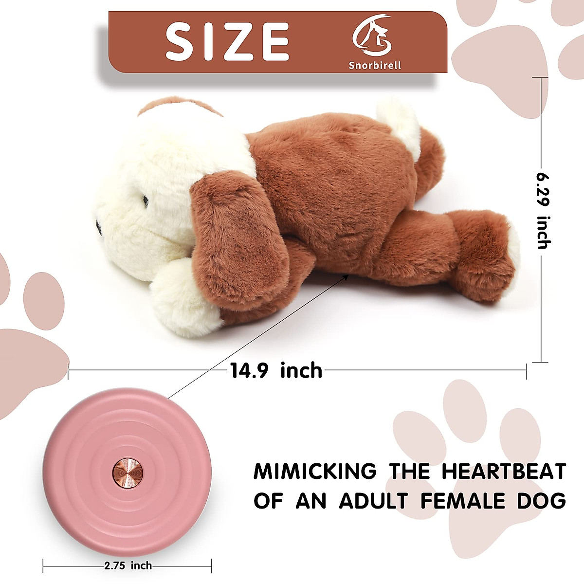 CZTNNZK Heartbeat Puppy Toy for Anxiety Relief Dog Behavioral aid Toy for Puppies Sleep Aid Separation Anxiety Soother .for Small Medium and Large Dogs Calming Aid Heartbeat Plush Toys.