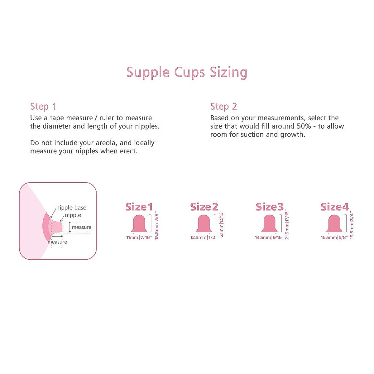 Supple Cups for Flat, Shy and Inverted Nipples (Size 2)