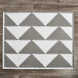 Gelli Mat - Comfort Playtime Foam - 72 Piece Baby Play Mat Interlocking Foam Floor Tiles - Grey/White. Multiple Creative Designs. Water-Resistant, Non-Toxic, Hypoallergenic. Great for any Room!