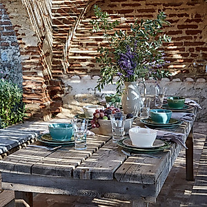 Casafina Ceramic Stoneware 26 oz. Soup & Cereal Bowl - Fontana Collection, Forest Green | Microwave & Dishwasher Safe Dinnerware | Food Safe Glazing | Restaurant Quality Tableware