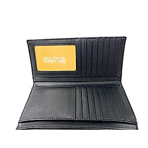 Michael Kors Jet Set Travel Large Trifold Wallet Vegan Leather (Black)