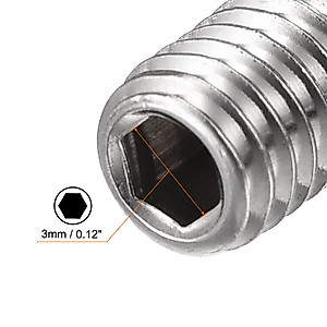 uxcell Ball Point Set Screws, M6 x 10mm 304 Stainless Steel Metric Spring Hex Socket Screw 10pcs