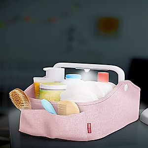 Skip Hop Diaper Caddy Organizer with Touch Sensor Night Light, Nursery Style, Pink Heather