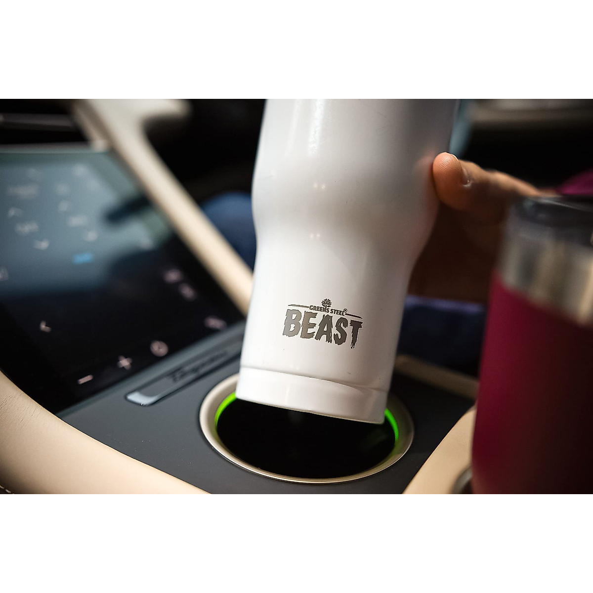 Beast 30 oz Tumbler Stainless Steel Vacuum Insulated Coffee Ice Cup Double Wall Travel Flask (Arctic White)