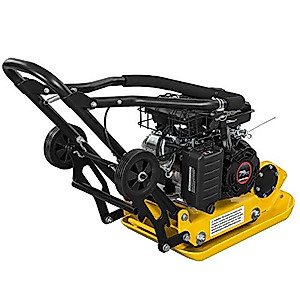 Stark USA 3HP Plate Compactor Gas-Powered 79cc 1843lbs Force 19 x 12.5 inch Plate Construction Concrete Tamper Machine Power Paver