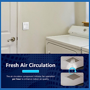 LIDER No Neutral Wire Required Humidity Sensor Switch, Automatic Humidity Detection, Air Circulator, Bathroom Fan Automated Control, Adjustable Timing, 1-Pole, White, Wall Plate Included