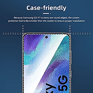 NEW'C [3 Pack] Designed for Samsung Galaxy S21 FE 5G Screen Protector Tempered Glass, Case Friendly Ultra Resistant