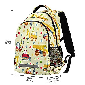 Kcldeci Kids Backpack for Girls Boys Toys Heavy Equipment and Machinery Middle-School Backpacks Elementary Bookbags School Book Bag Travel Bag