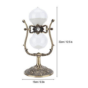 Hourglass Timer European Style Pattern 30 Minutes Rotating Sand Clock Timer Desk Decoration (Bronze)