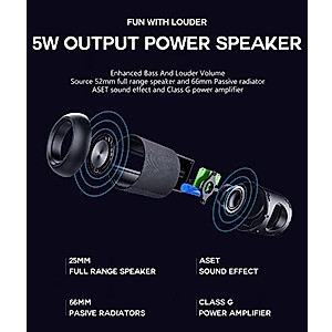 Nitvision Bluetooth Speakers, Waterproof Wireless Speaker,Upgraded, Portable Speaker with IPX5 Waterproof, Supports Wireless Charging, 24H Playtime-Black