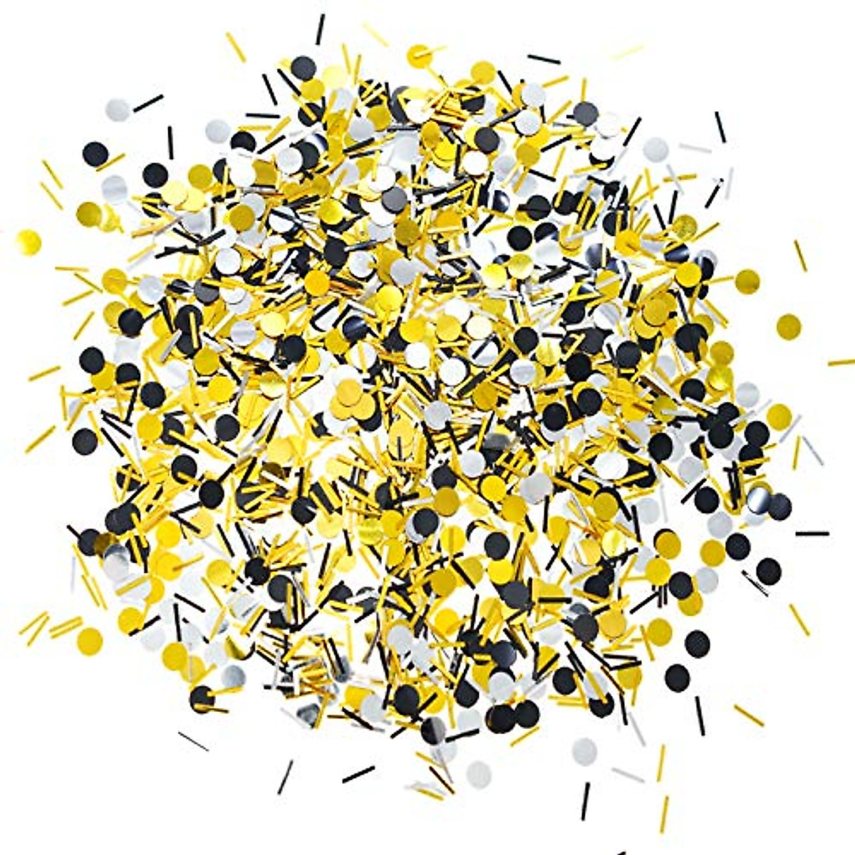 Black Gold Party Table Confetti - Wedding Anniversary Bachelorette Graduation Party Baby Shower Birthday Party Foil Metallic Sequins Sprinkles Confetti Decorations, 60g
