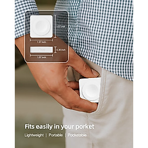 iFory Watch Charger Designed for Apple Watch Series 6/SE/5/4/3 MFi Certified Magnetic Wireless Charger with Dual Port USB C and Lightning - CloudWhite