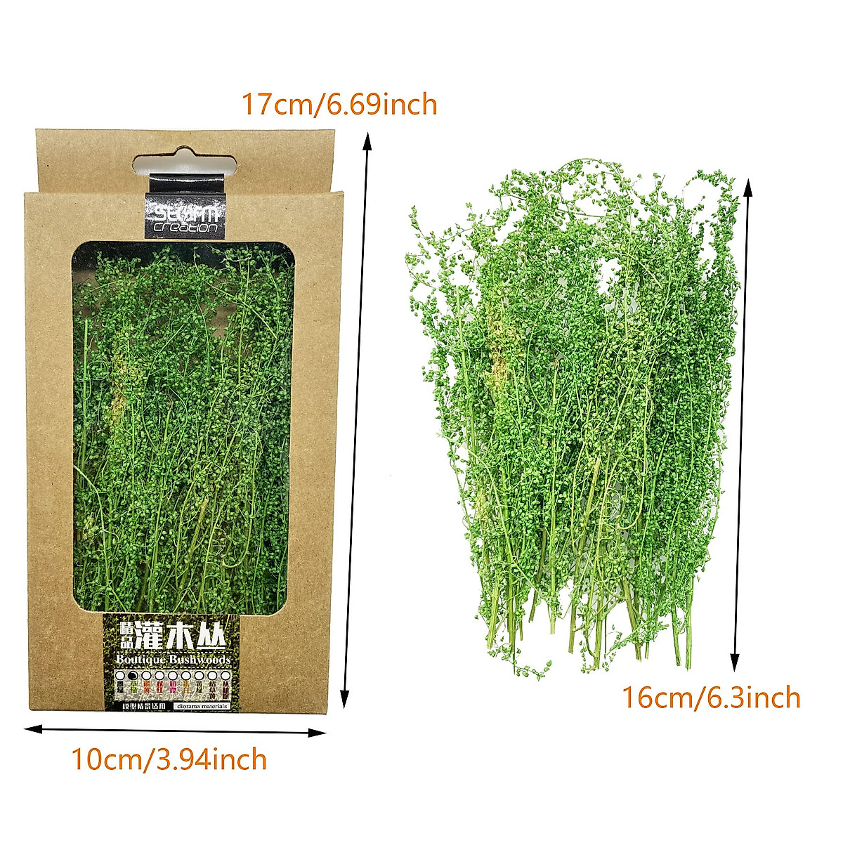 Cayway Miniature Shrubs Model Bushes Long Shrub Vegetation Groups Static Grass Tuft for DIY Model Train Landscape Railroad Scenery, Grass Green