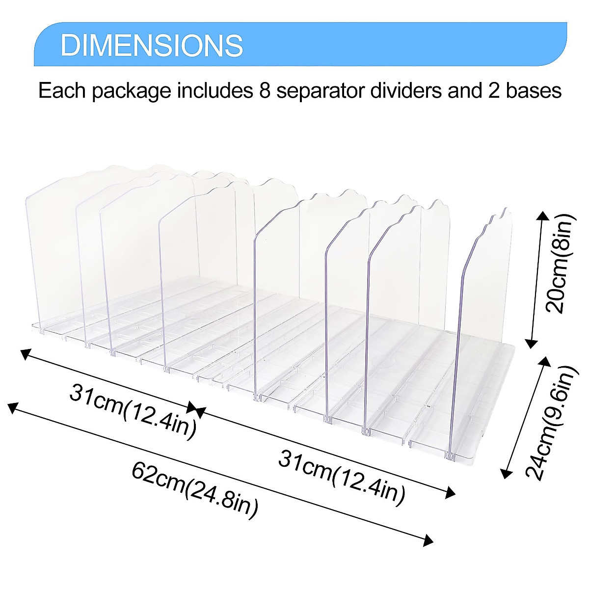 EFOBO Purse Organizer for Closet, Customizable Dividers, Clear Shelf Dividers for Closet Organizer, Handbag Organizers