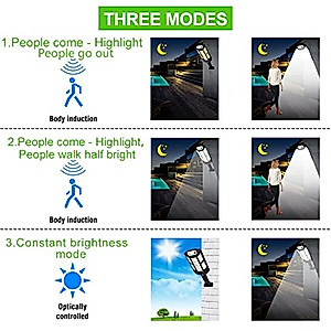 LED Outdoor Solar Street Light,with Remote Control & PIR Motion Sensor,Dusk to Dawn Security LED Street Light Solar for Square, Yard, Garden,Basketball Court,B