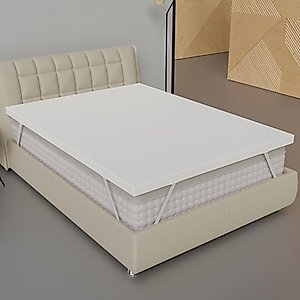 Nutan, 2-Inch Medium Firm Mattress Toppers with Breathable Cover, Cooling Mattress Pad for Back Pain, Soft and Removable, Twin, White