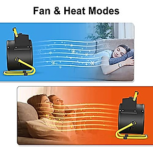 Outdoor Patio Heater, Portable Electric Garage Heaters with Thermostat, 3S Fast Heating, Super Long Cord, 3 Modes, Small Fan Heaters for Greenhouse, Indoor, Office, Outside, Tent, Outdoor Space Heater