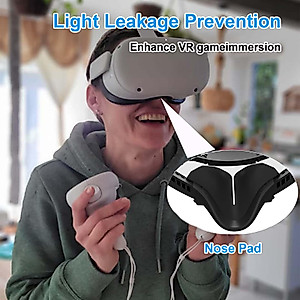 VR Face Pad for Oculus Quest 2,Facial Interface Bracket Face Cover Compatible with Quest 2 Accessories,Anti-fogging Sweatproof Face Cover,Anti-Leakage Nose Pad & Enhanced Vent Design