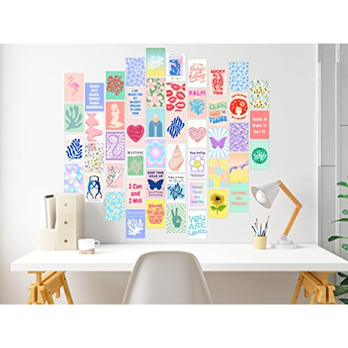 JUJU'S VIBES 50pcs Coconut Girl Room Decor Aesthetic Collage Posters, That Vanilla Girl Aesthetic Preppy Wall Collage, Cute Danish Pastel Wall Collage Kit Aesthetic Cute Pictures for Bedroom Decor, Photos for Dorm, Wall, Clean Girl Room Decor for Teen, Co