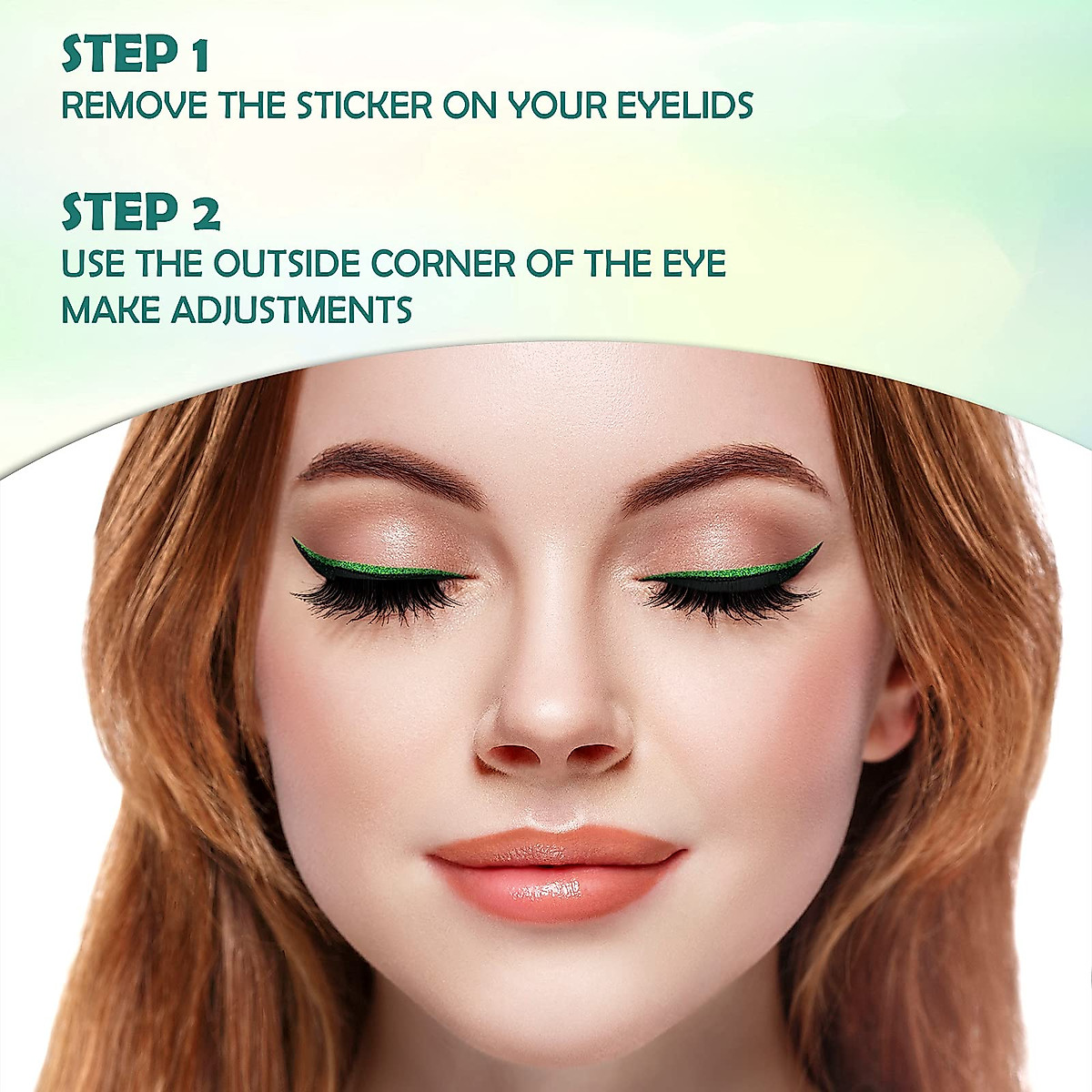 Sivak 16 Pairs Reusable Eyeliner Sticker Glitter Invisible Adhesive Eyeliner Sticker with Eyelashes Waterproof Shiny Eye Line Strip Sticker for Women Girl Halloween Makeup (Blue, Green, Pink, Purple)