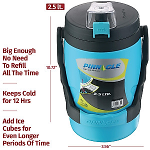 Reusable Insulated Water Jug – Leakproof Portable Water Jug – 85oz Insulated Water Jug with Spout – Insulated Half Gallon Water Bottle – Insulated Water Jug for Camping, Picnics, Hiking – Orange