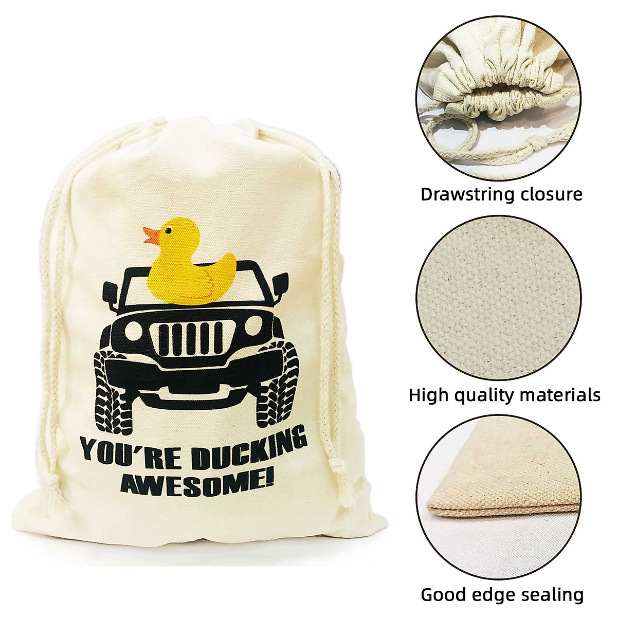 Artreeiger Duck Duck Bag 15.8 x 11.8 Inch Large Reusable Rubber Duck Bag Rubber Duck Drawstring Bag Great Gift for Duck Enthusiast, Duck Themed Party Favor Bags Gift Wrap Bags