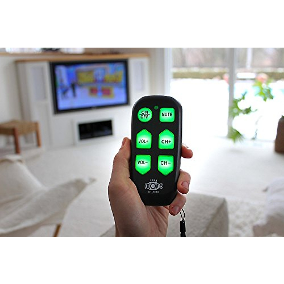 Universal Big Button TV Remote - DT-R08B EasyMote | Backlit, Easy Use, Smart, Learning Television & Cable Box Controller, Perfect for Assisted Living Elderly Care. Black TV Remote Control