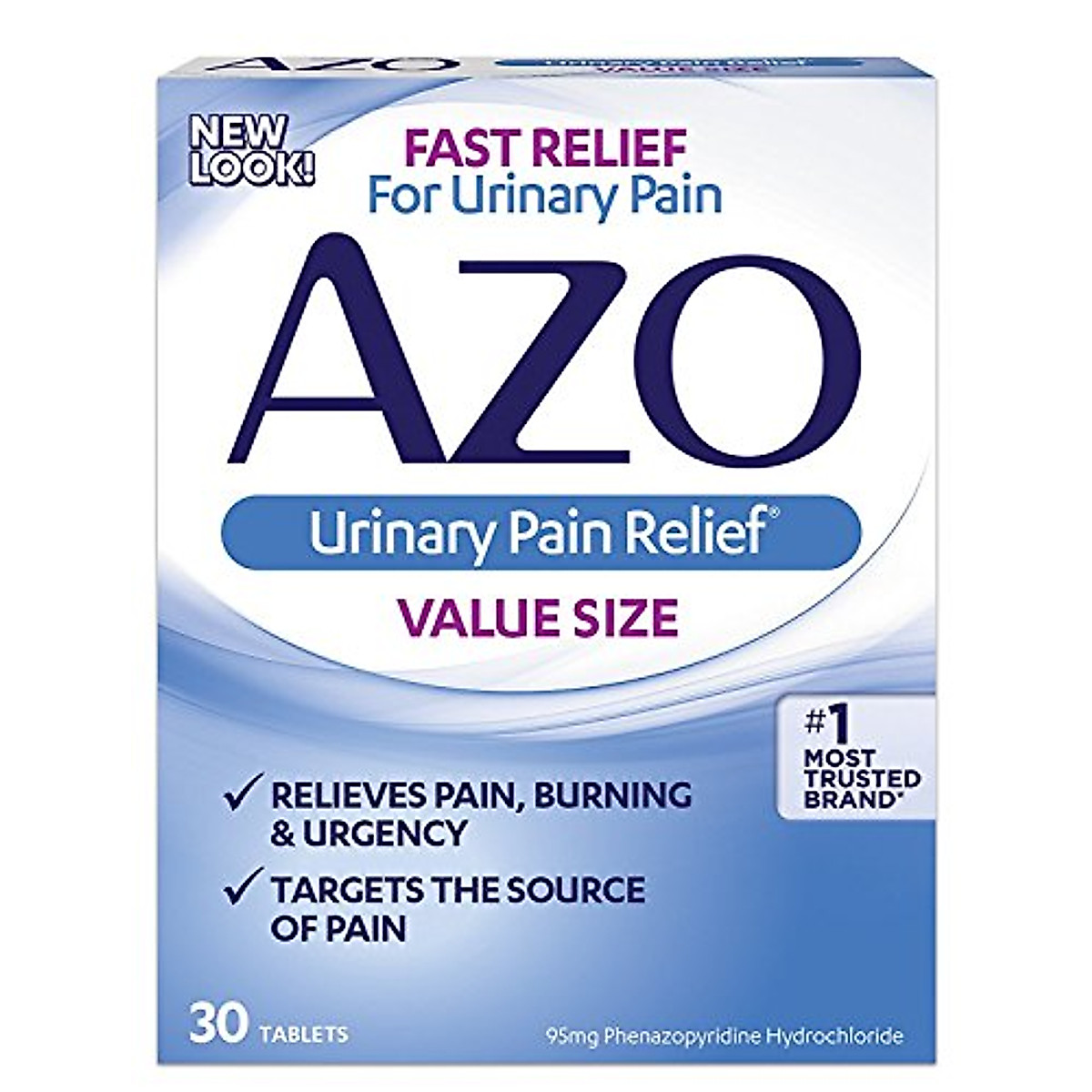AZO Urinary Pain Relief Tablets 30 ea (Pack of 3)