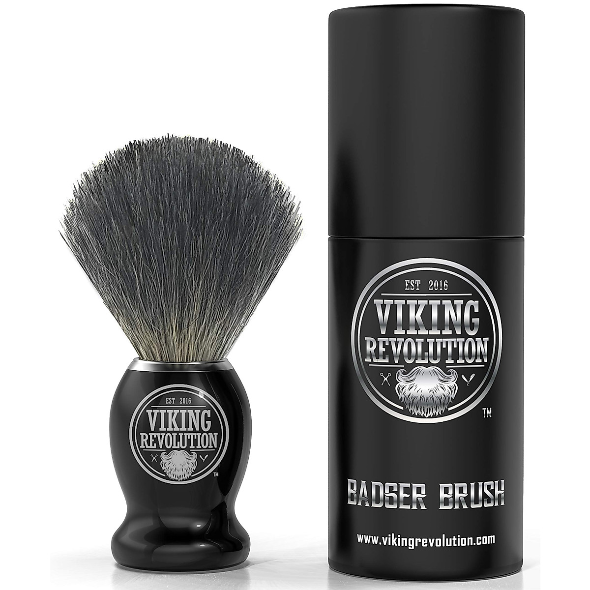 Viking Revolution Badger Hair Shaving Brush- Shave Brush for Wet Shave Using Shaving Cream & Soap- Best Shave of Your Life for Safety Razor, Double Edge Razor, Straight Razor or Shaving Razor