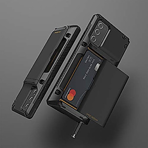 VRS DESIGN Damda Glide Pro for Galaxy Note 20, with [4 Cards] [Semi Auto] Premium Sturdy Credit Card Slot Wallet for Samsung Galaxy Note 20 5G Case 6.7 inch(2020) Black