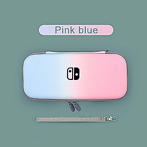 Carry Case Compatible with Nintendo Switch Girls Protective Hard Portable Travel Carry Case for Nintendo Switch Console and Accessories(Pink-Blue)