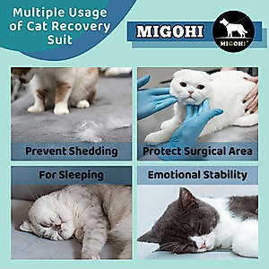 MIGOHI Cat Recovery Suit, Surgical Recovery Suit for Cat Anti-Licking, Cat Body Suit Post Surgery for Abdominal Wounds Skin Diseases, E-Collar Alternative Kitten Onesie for Female, Hot Pink S