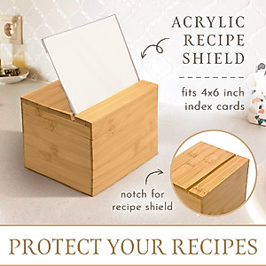 Recipe Box, Wooden Recipe Box, Recipe Box with 12 Dividers and Phone Holder, Recipe Boxes, Recipe Box Dividers, Recipe Cards, Recipe Cards and Box Set, Recipe Cards 4x6, 4x6 Recipe Cards